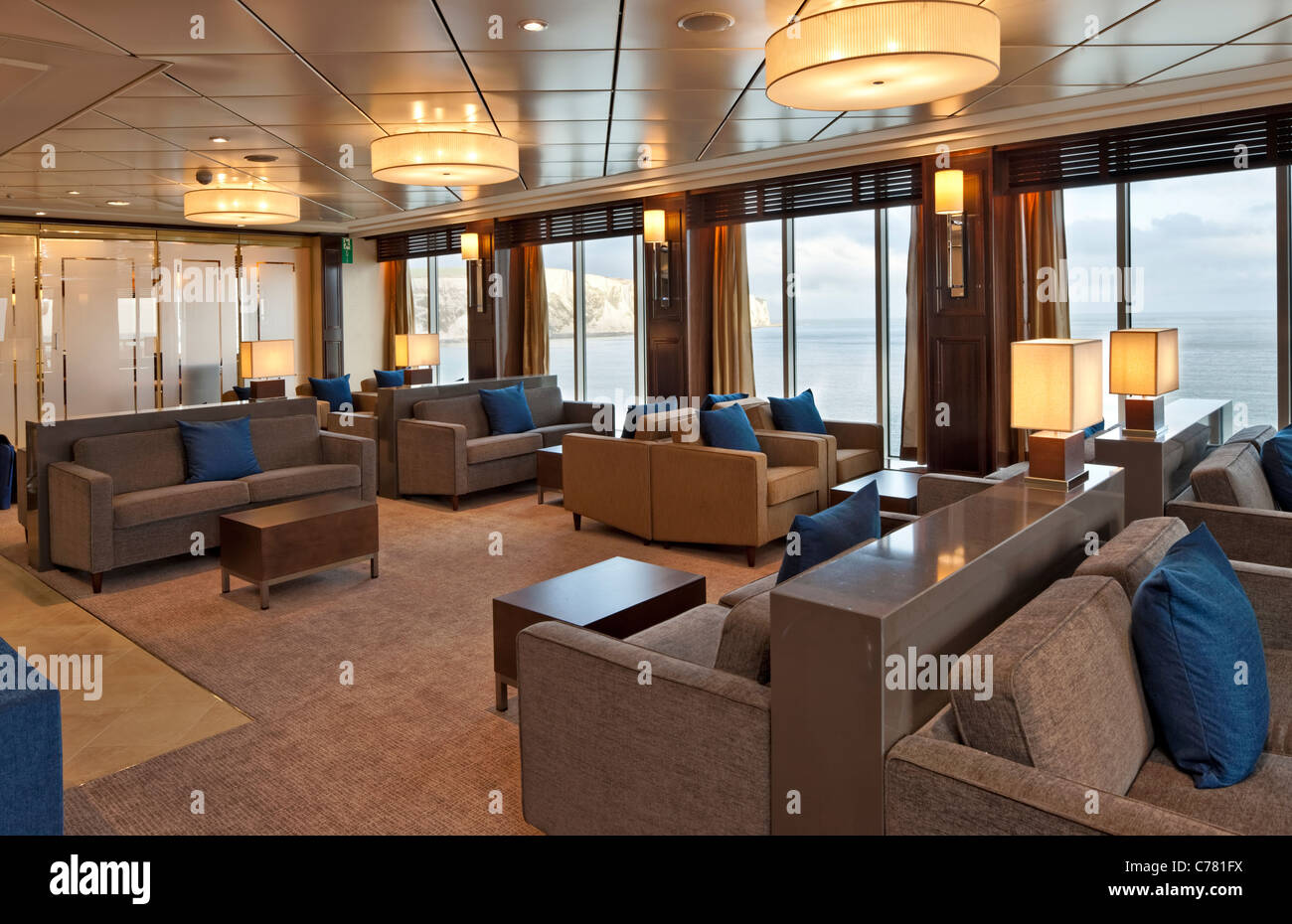 Club lounge on the Spirit of Britain P&O Ferry Stock Photo - Alamy