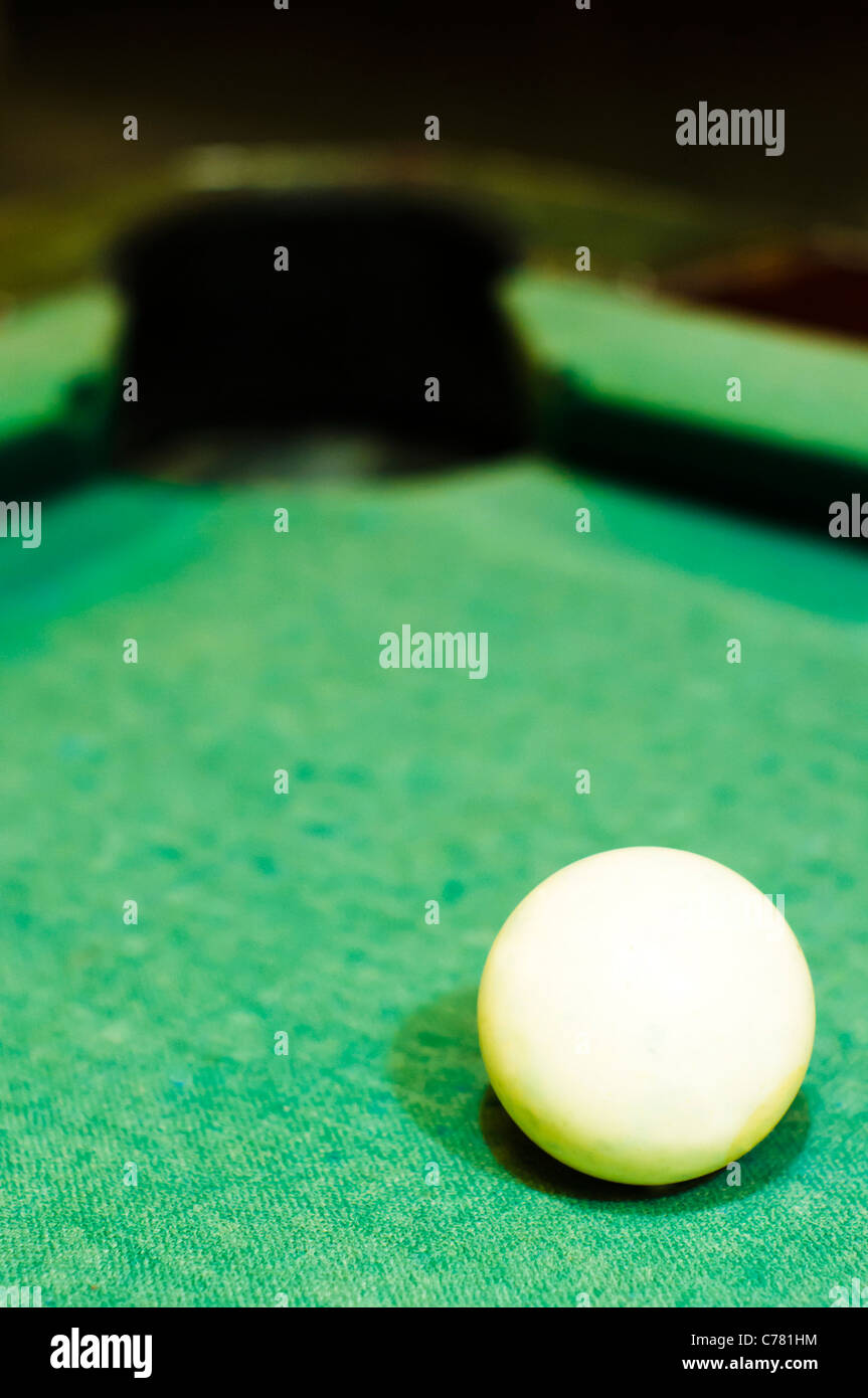a close up of white billiard ball, for conceptual usage Stock Photo - Alamy