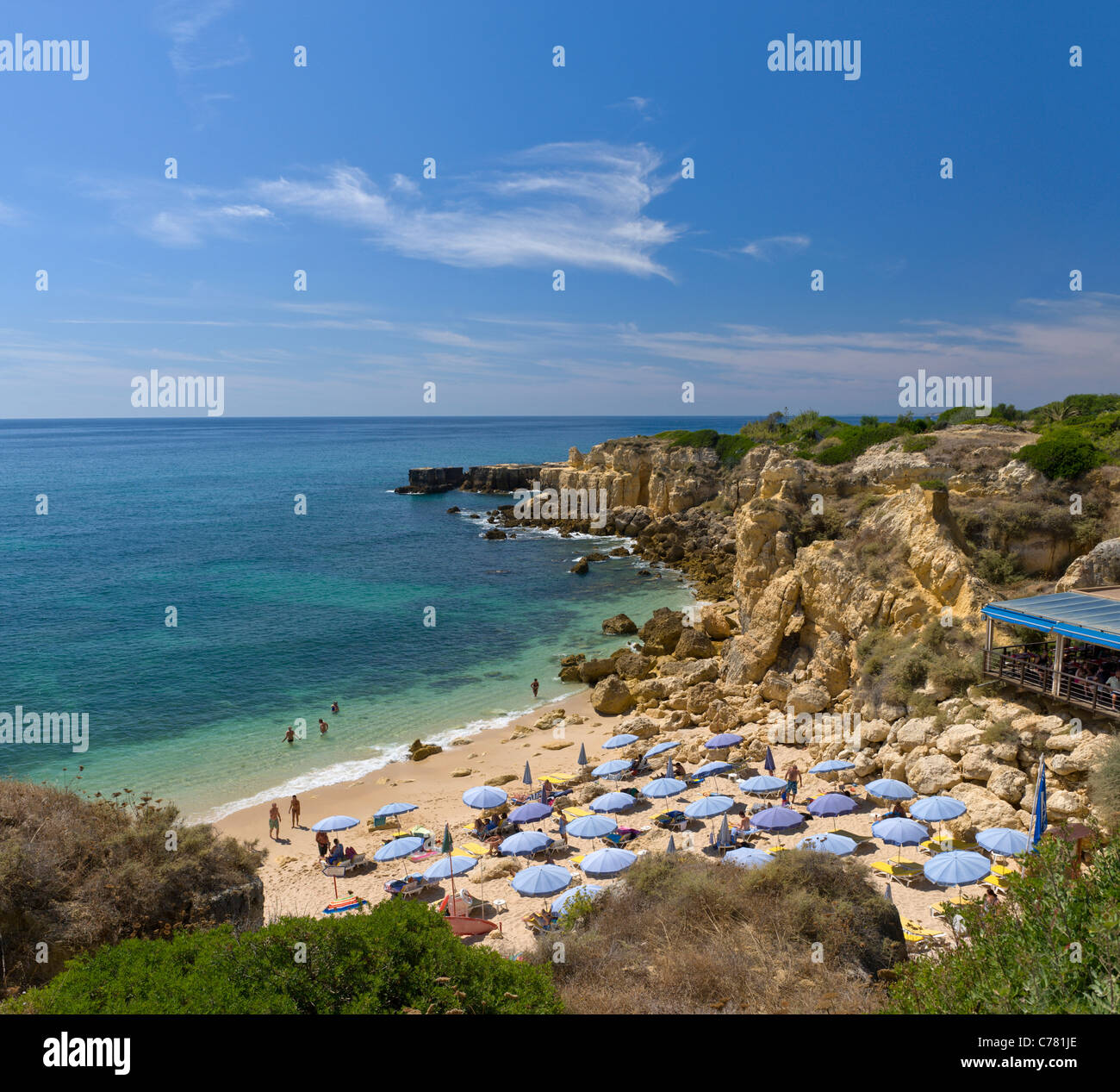 Portugal, the Algarve, Praia do Castelo beach near Albufeira Stock ...