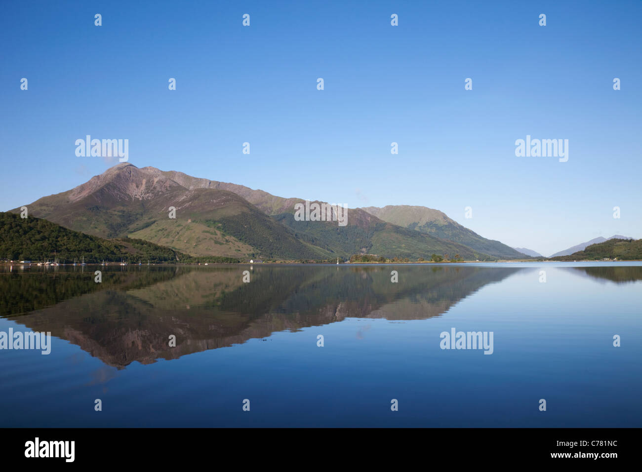 Scotland, Highlands, View of Loch Leven from Glen Coe Village Stock ...