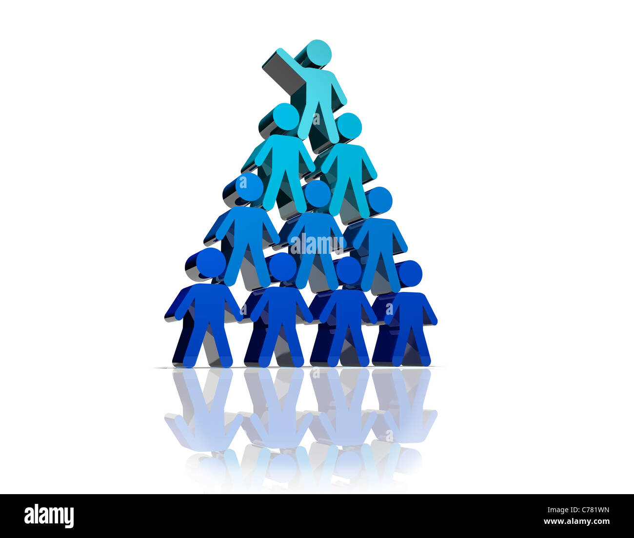Concept of teamwork and partnership in blue color Stock Photo - Alamy