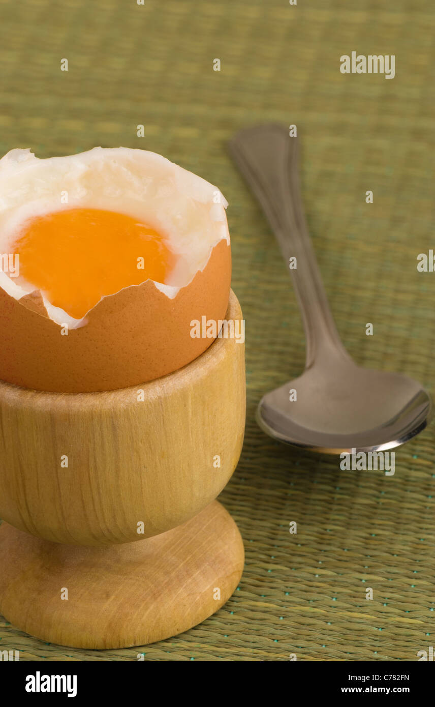 A boiled egg, open and ready to be eaten Stock Photo - Alamy
