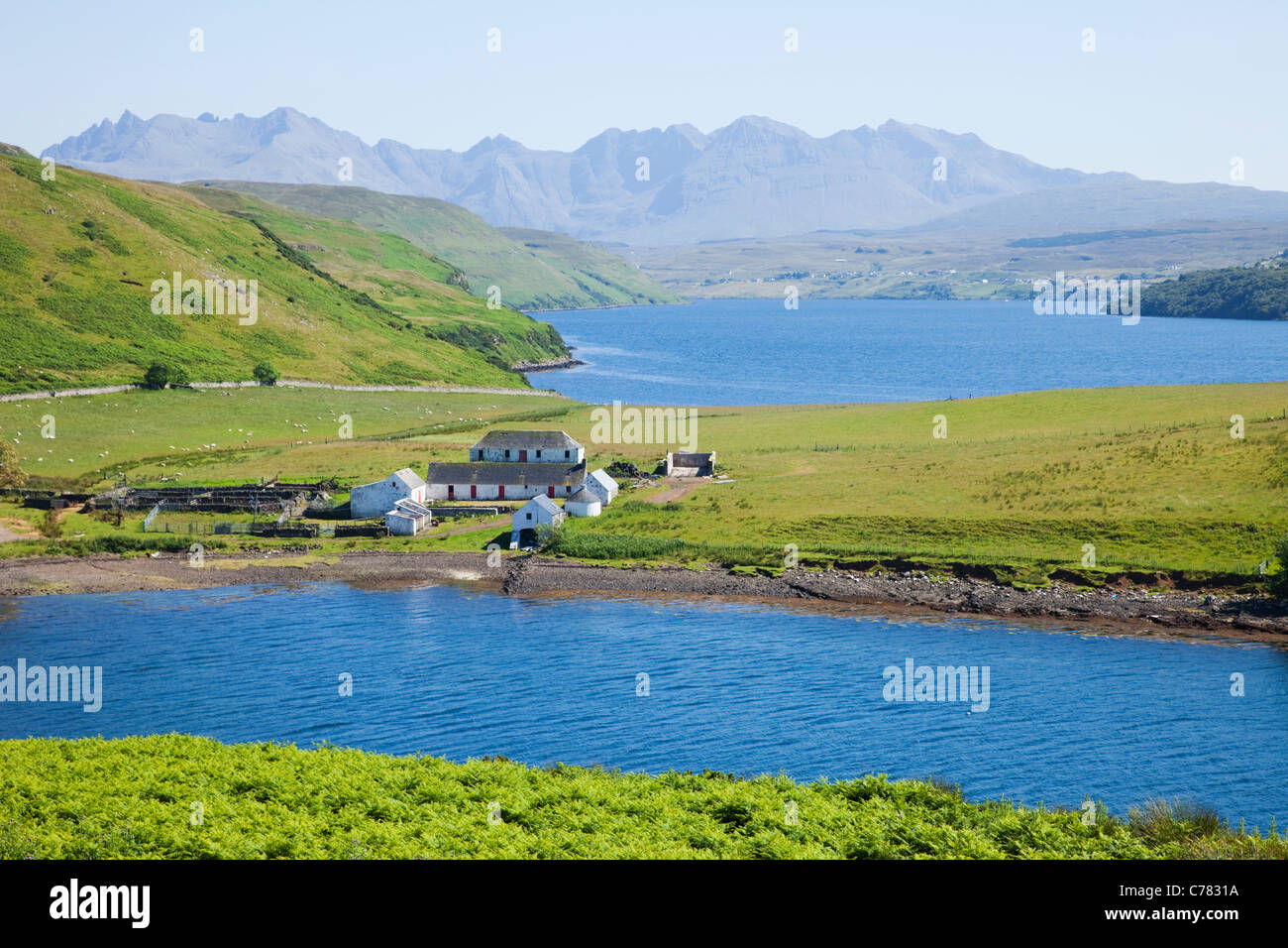 Scotland, Inner Hebrides, Isle of Skye, Loch Harport and The Cullin ...