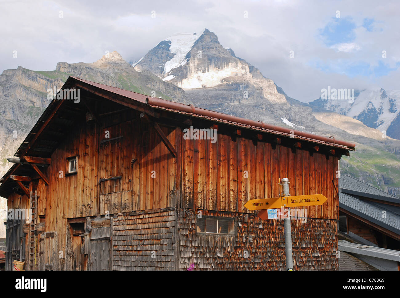 traditional mountain hut in Murren, Oberland Bernese, Switzerland Stock ...