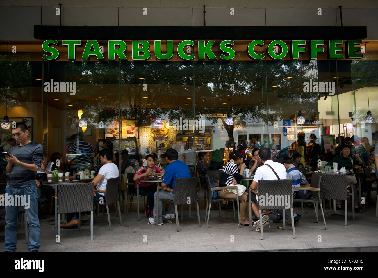 A Starbucks coffee shop in downtown Beijing, China. 11-Sep-2011 Stock ...