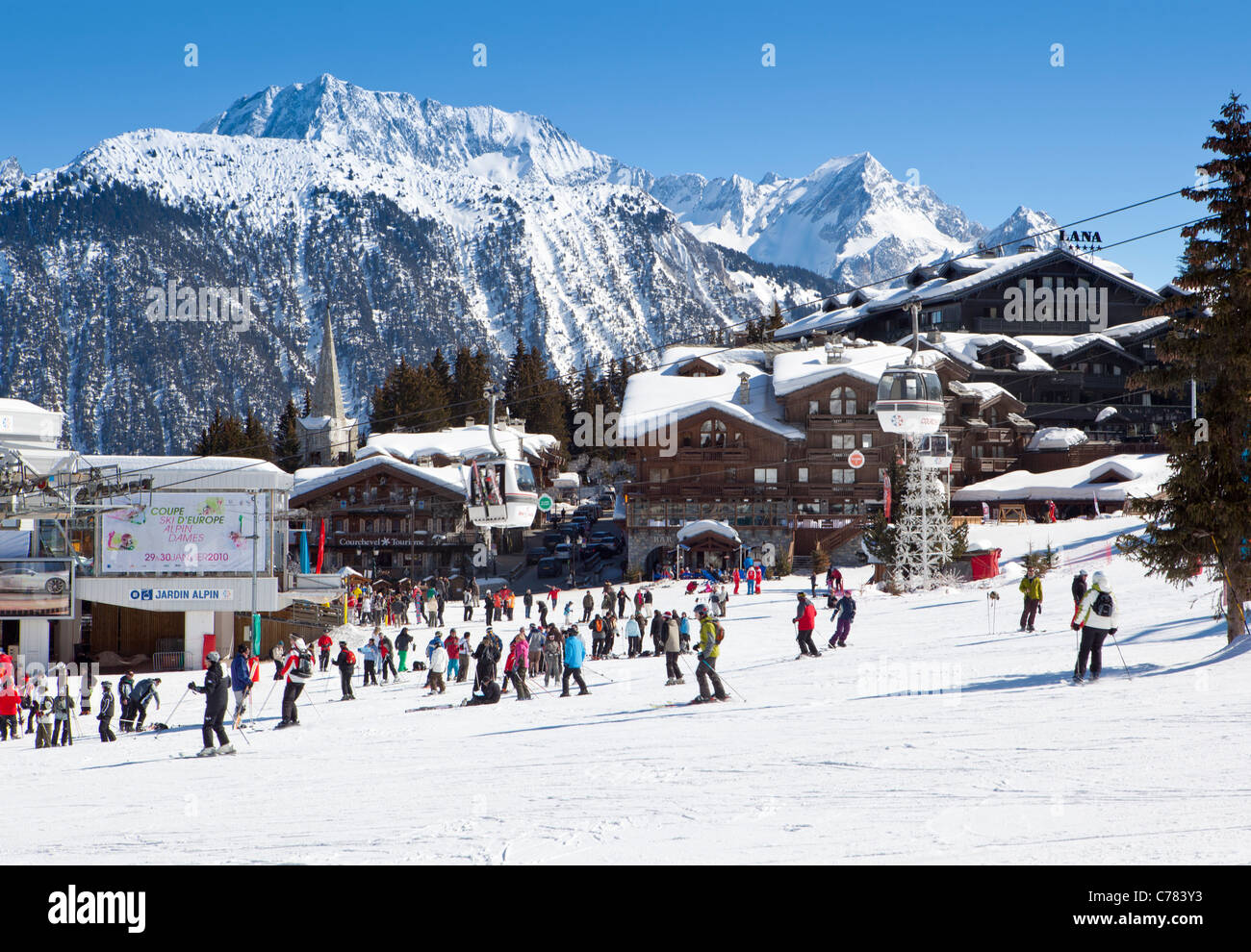 Courchevel main ski area, Savoie, Rhone-Alpes, France Stock Photo - Alamy