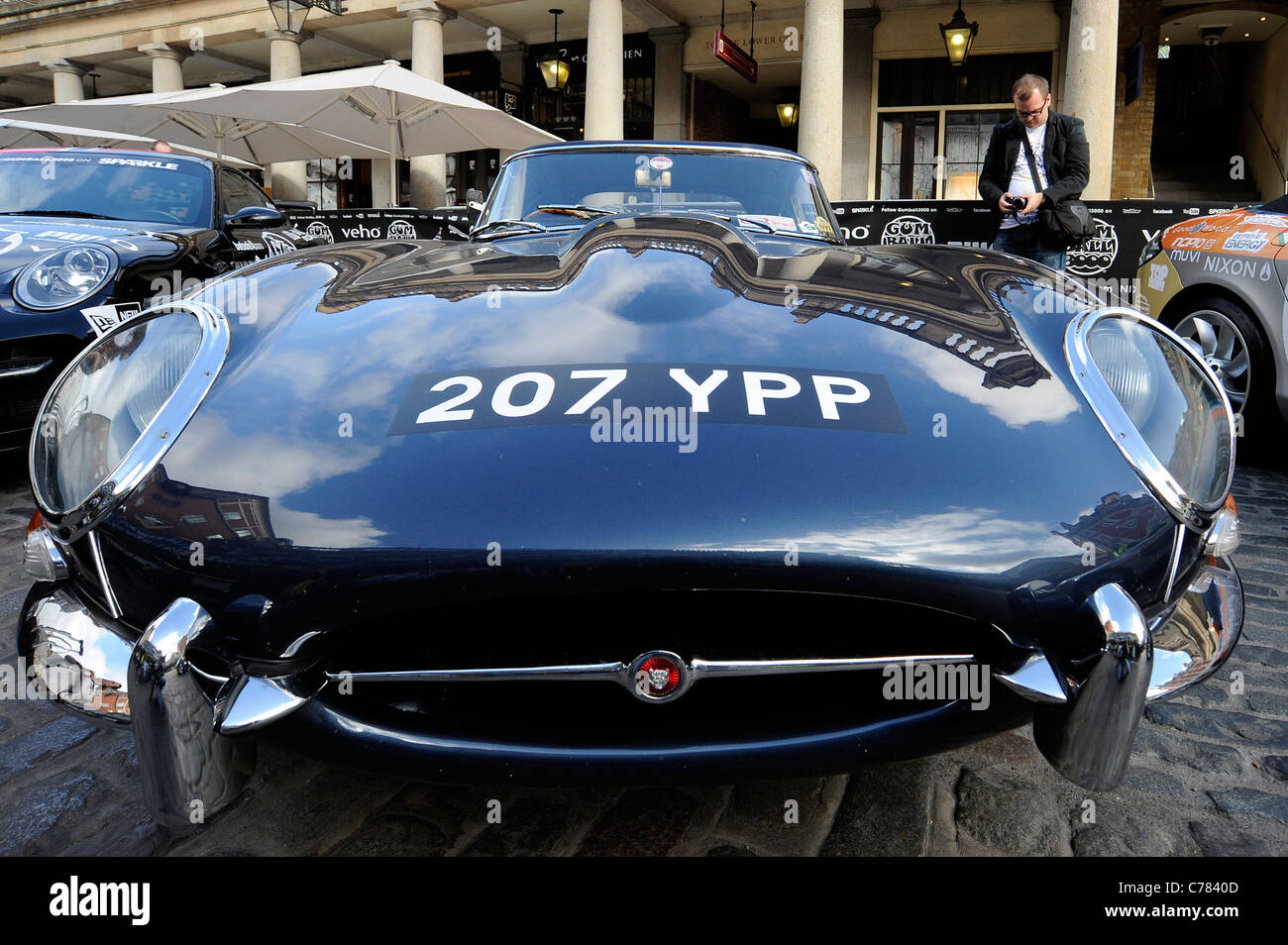 Jaguar Super Car at Gumball Rally 2011 at Covent Garden London Stock ...