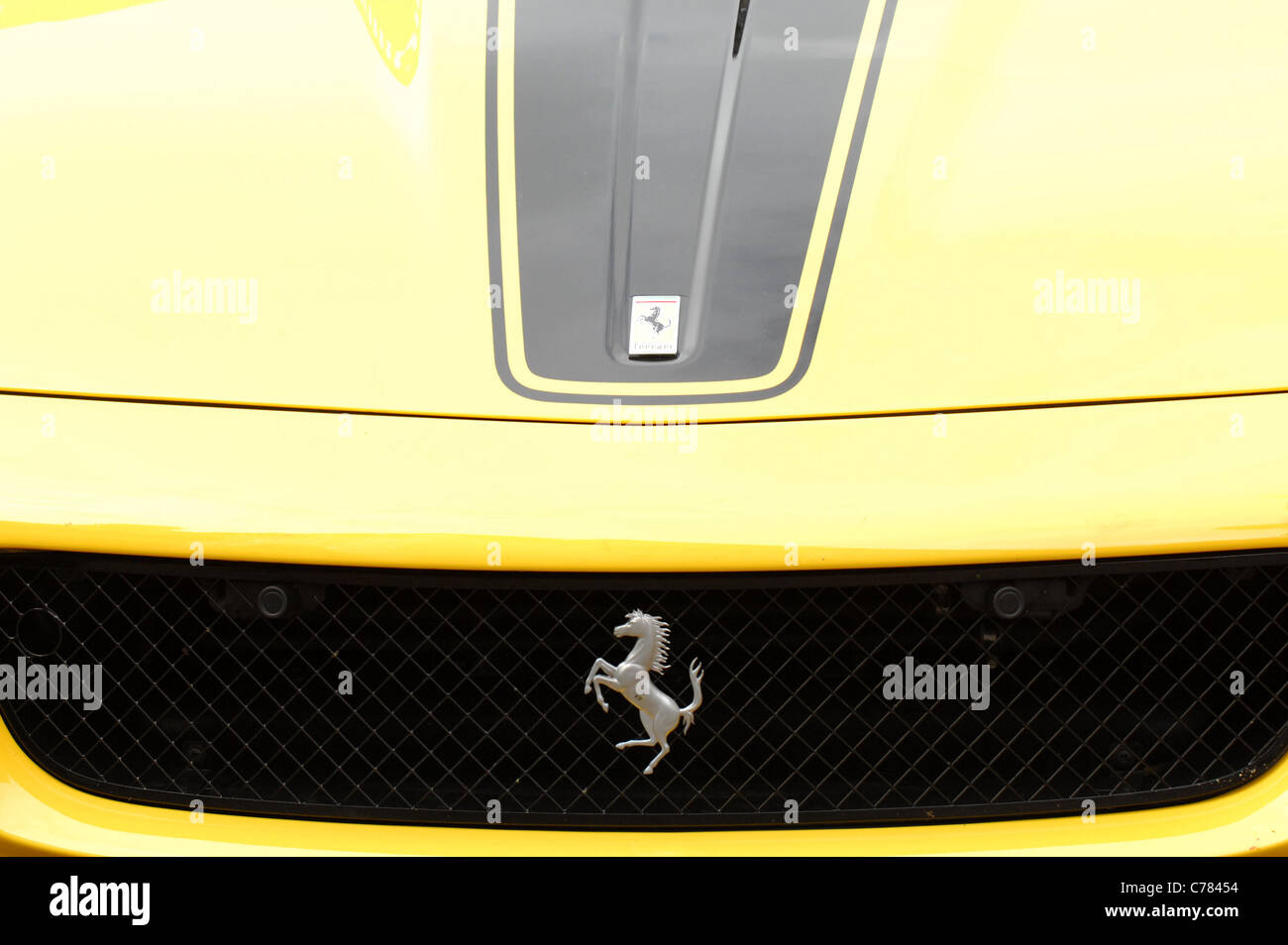 Ferrari Bonnet at Gumball Rally 2011 at Covent Garden London Stock ...