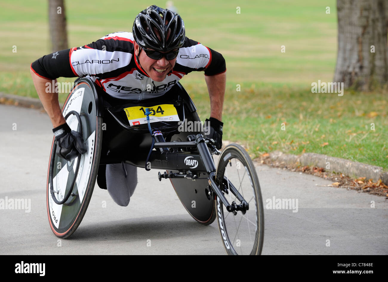 Wheelchair Half Marathon competitor Phil Hogg progressing through ...