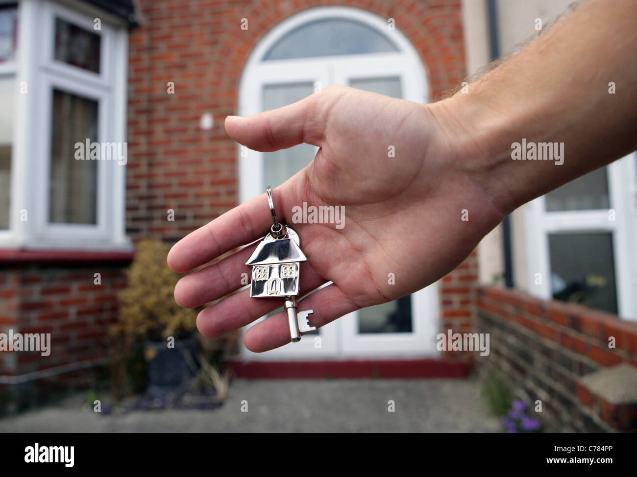 House keys and keyring closeup Stock Photo - Alamy