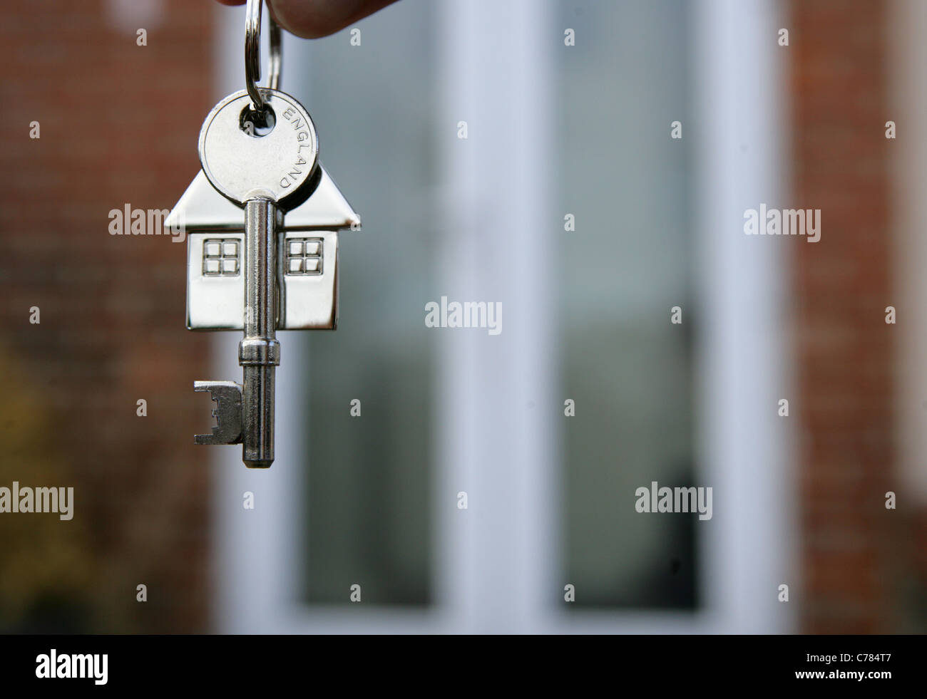 House keys and keyring closeup Stock Photo - Alamy