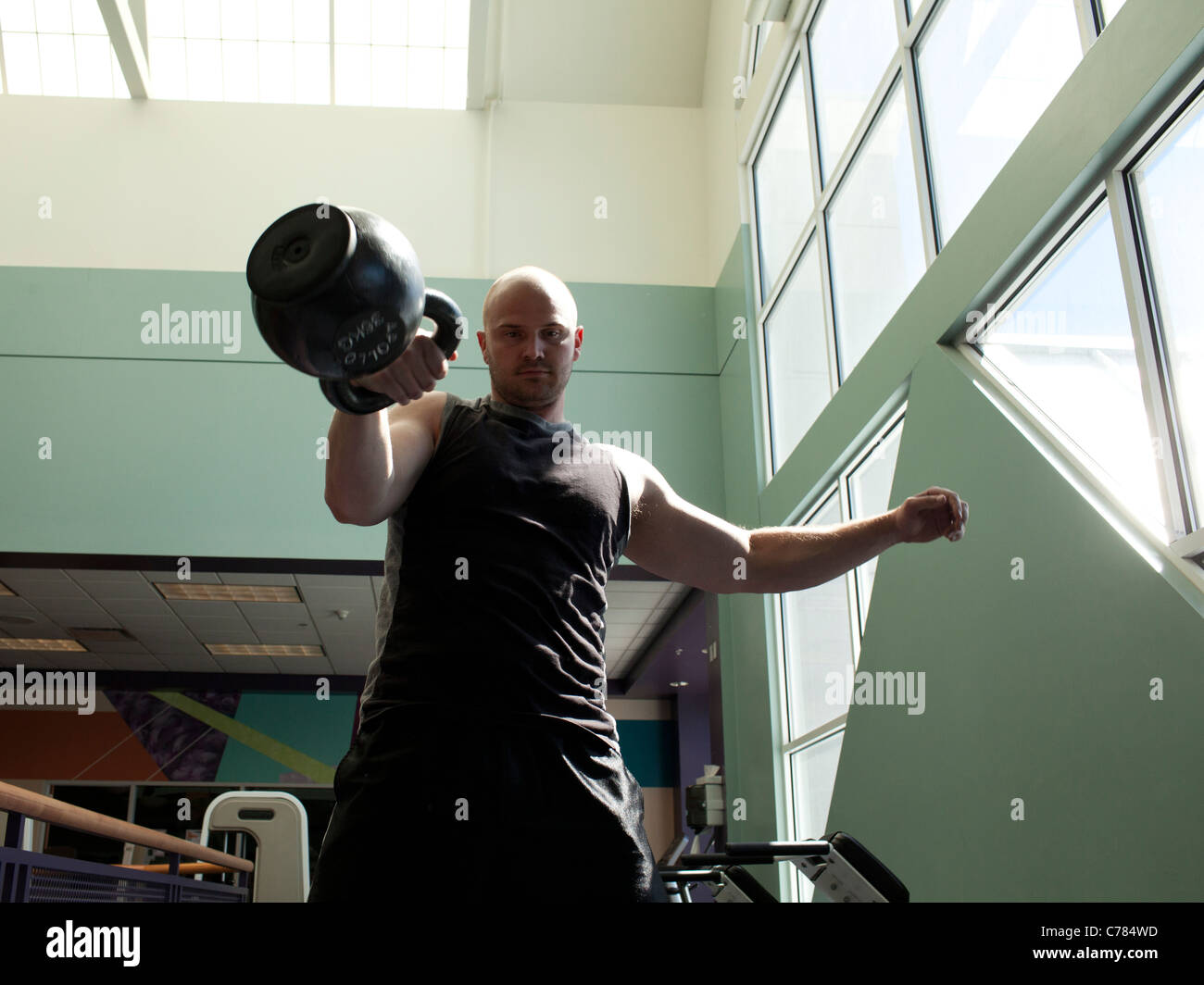 USA, Utah, Draper, Man exercising in gym Stock Photo - Alamy