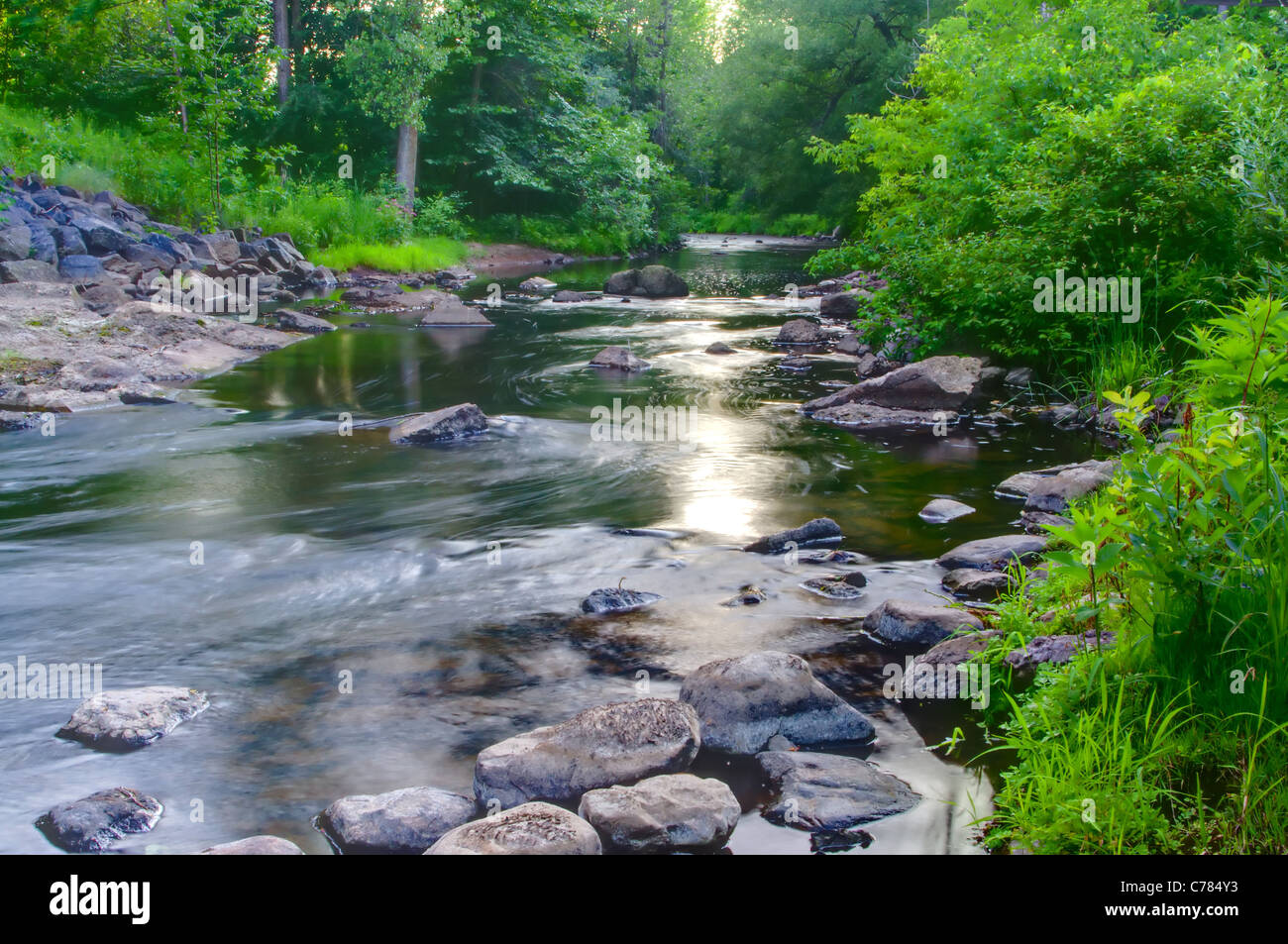 The Little AuSable River late in the day near sunset Stock Photo - Alamy