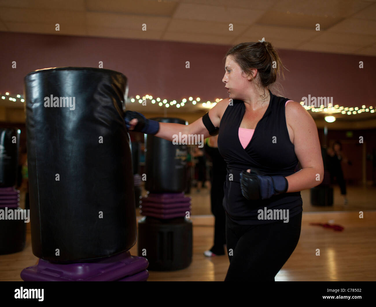 USA, Utah, Draper, Woman boxing in gym Stock Photo - Alamy