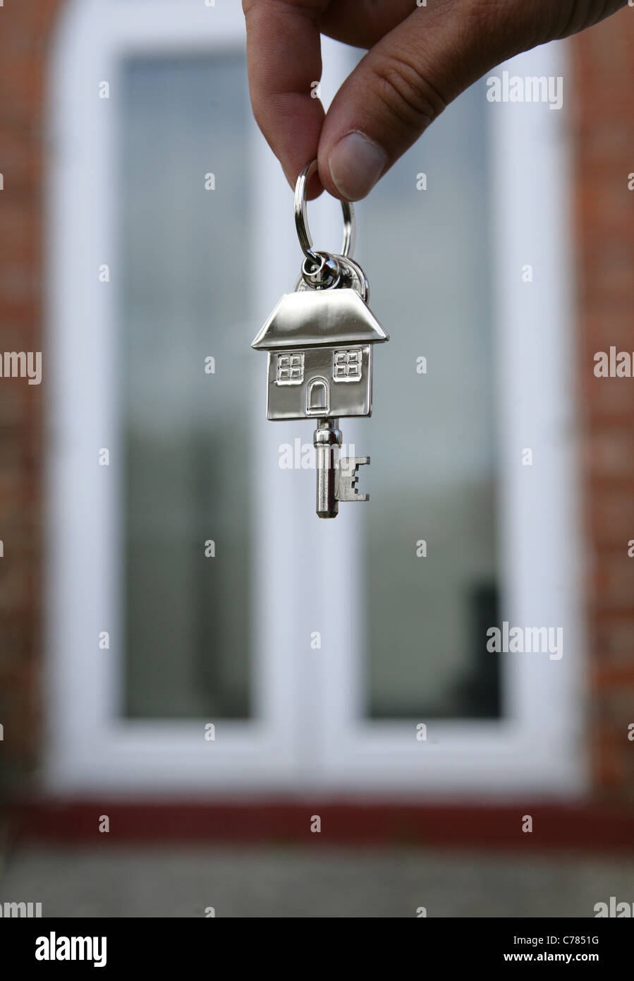 House keys and keyring closeup Stock Photo - Alamy