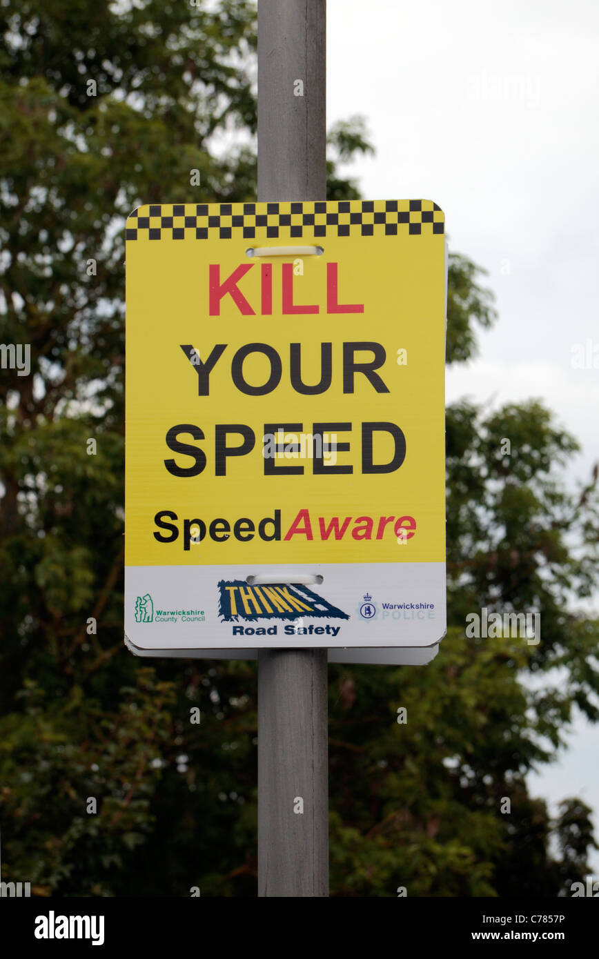 A 'Kill Your Speed' sign in Stratford Upon Avon, Warwickshire, UK Stock ...