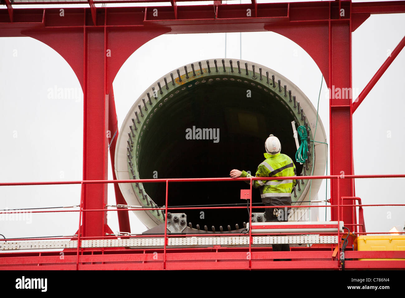 loading wind turbine blades onto a jack up barge for the Walney ...