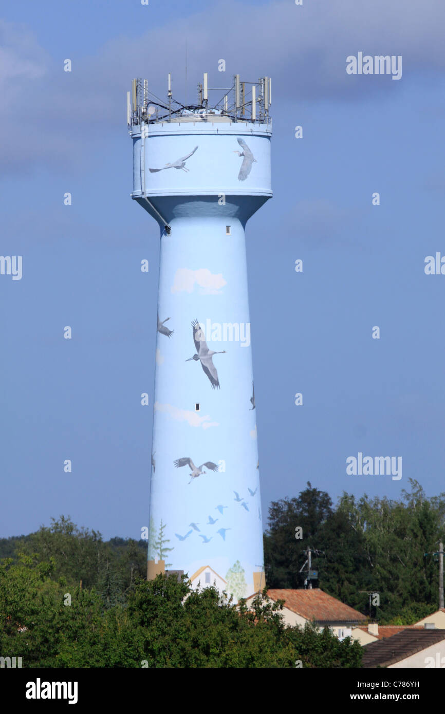 Painted water tower Stock Photo - Alamy
