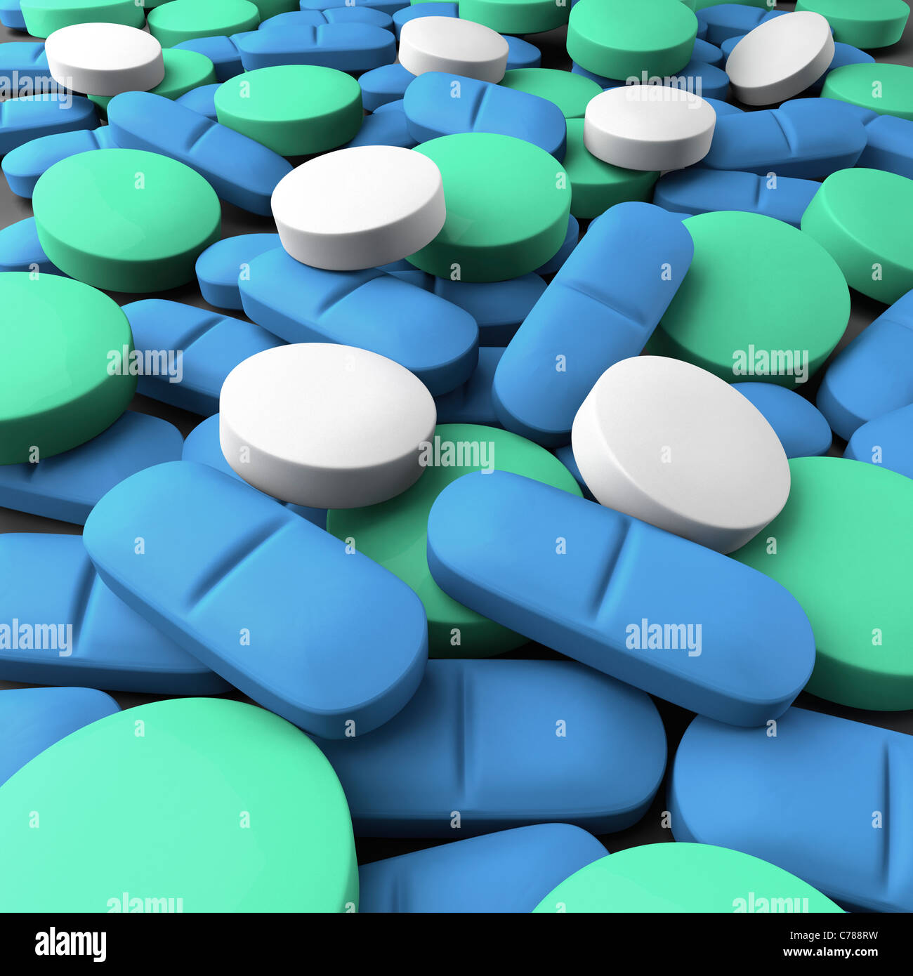 Realistic white tablets health hi-res stock photography and images - Alamy