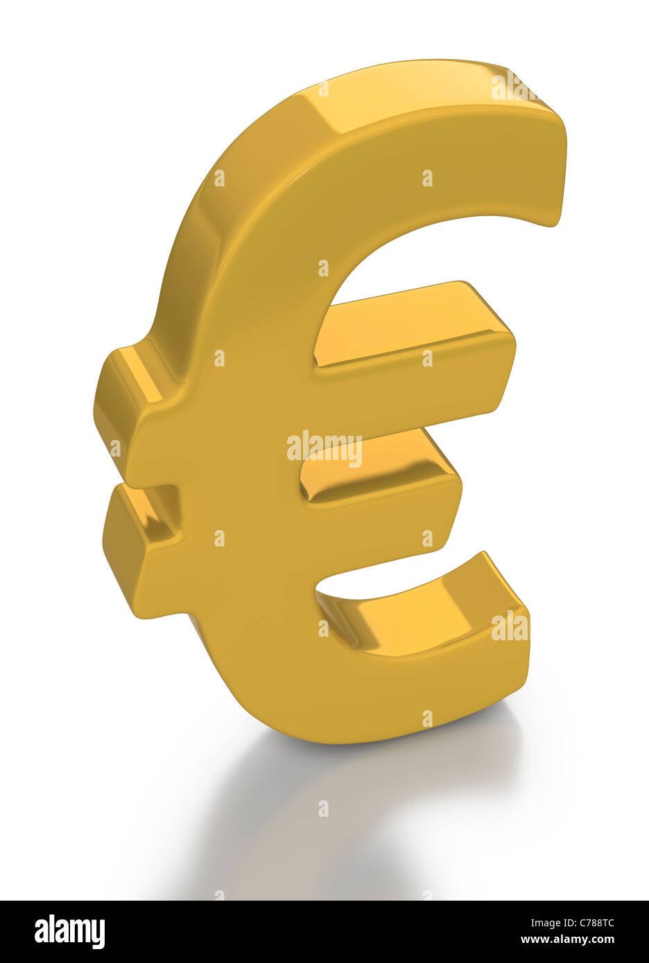 Gold Euro currency icon or symbol on a white background Stock Photo - Alamy