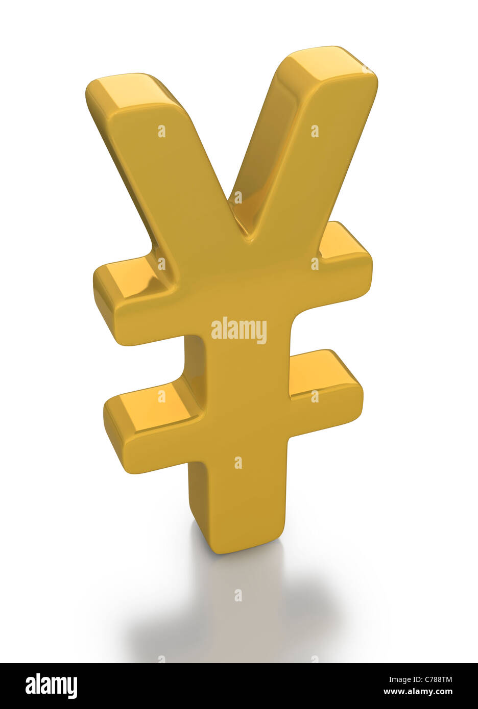 Gold yen currency icon or symbol on a white background Stock Photo - Alamy