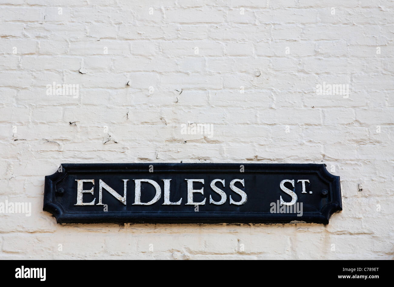 Endless Street road name plate in Salisbury, Wiltshire, England Stock ...