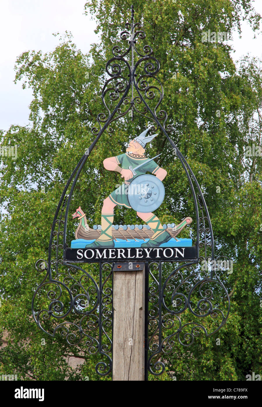 Somerleyton Village Sign, Suffolk Stock Photo - Alamy