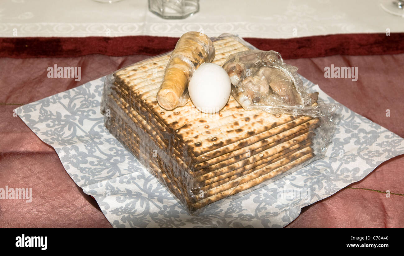 Traditional food eaten on Seder night of the Jewish passover holiday ...