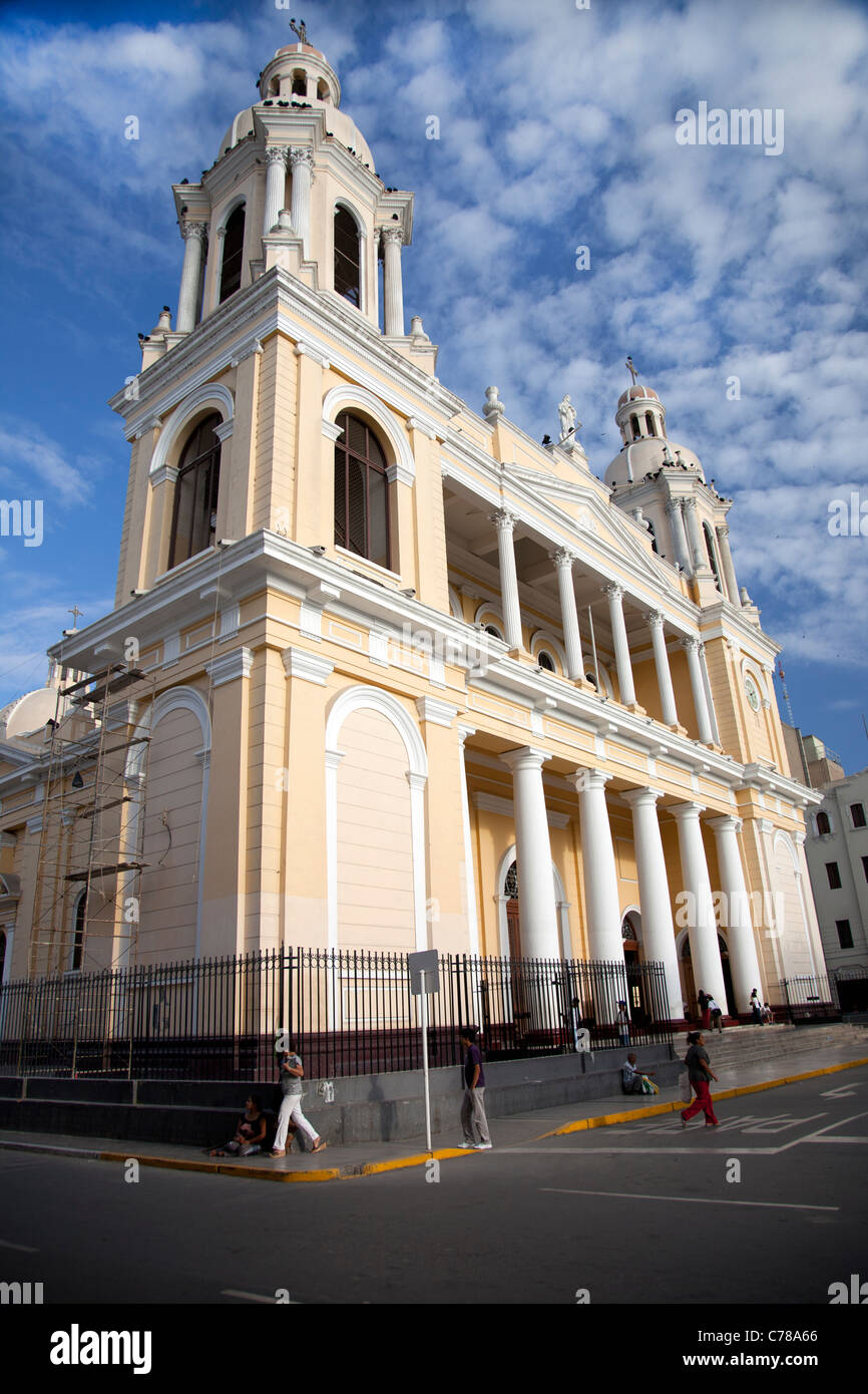 The 19th-century neoclassical cathedral of Peru's northern coast city ...