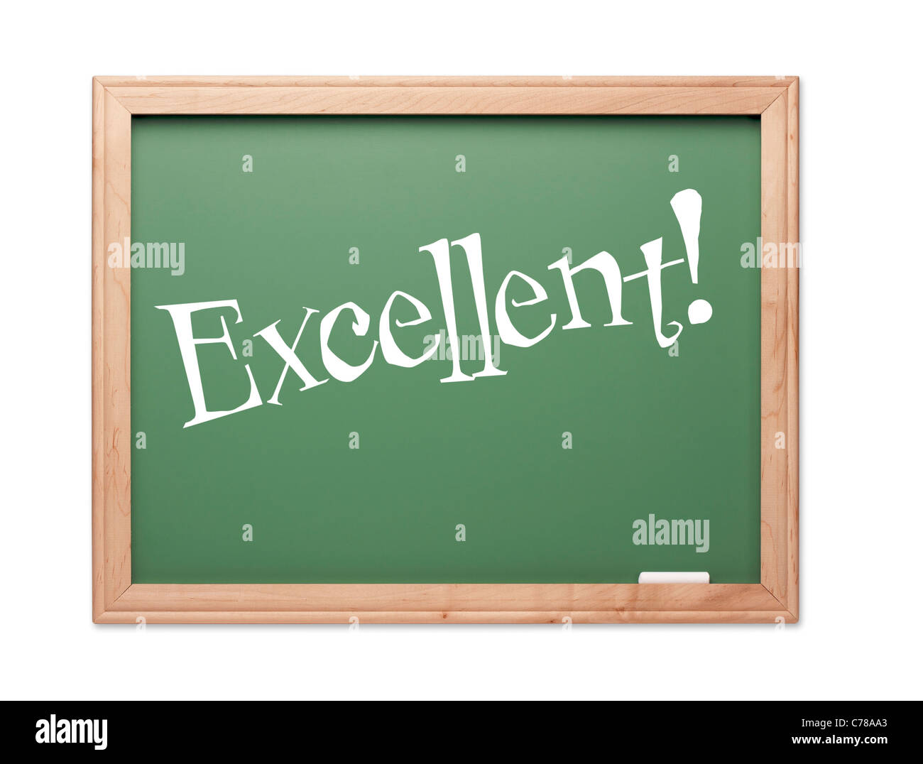 Excellent! Green Chalk Board Kudos Series on a White Background Stock ...