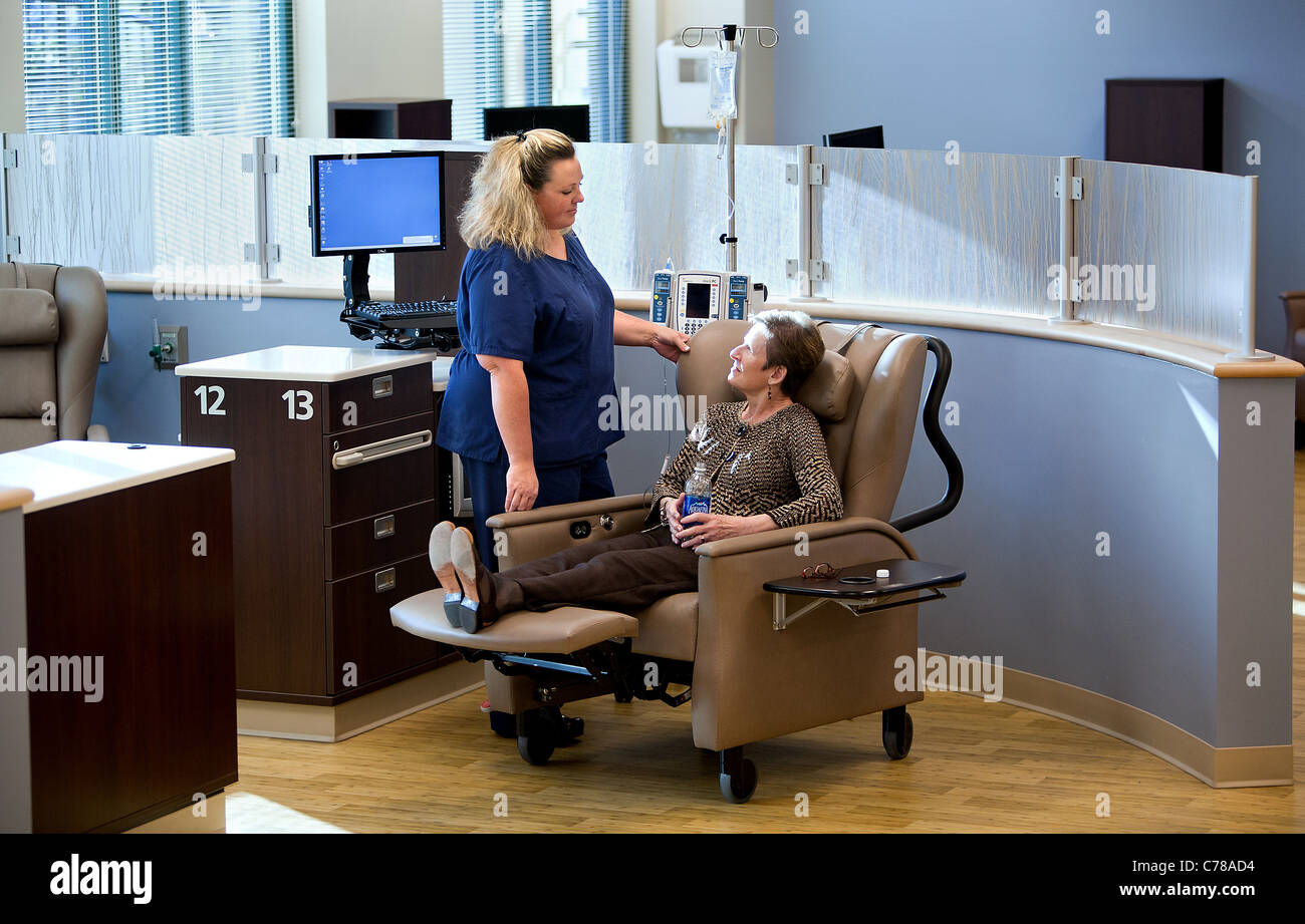 Nurse works patient in infusion hi-res stock photography and images - Alamy