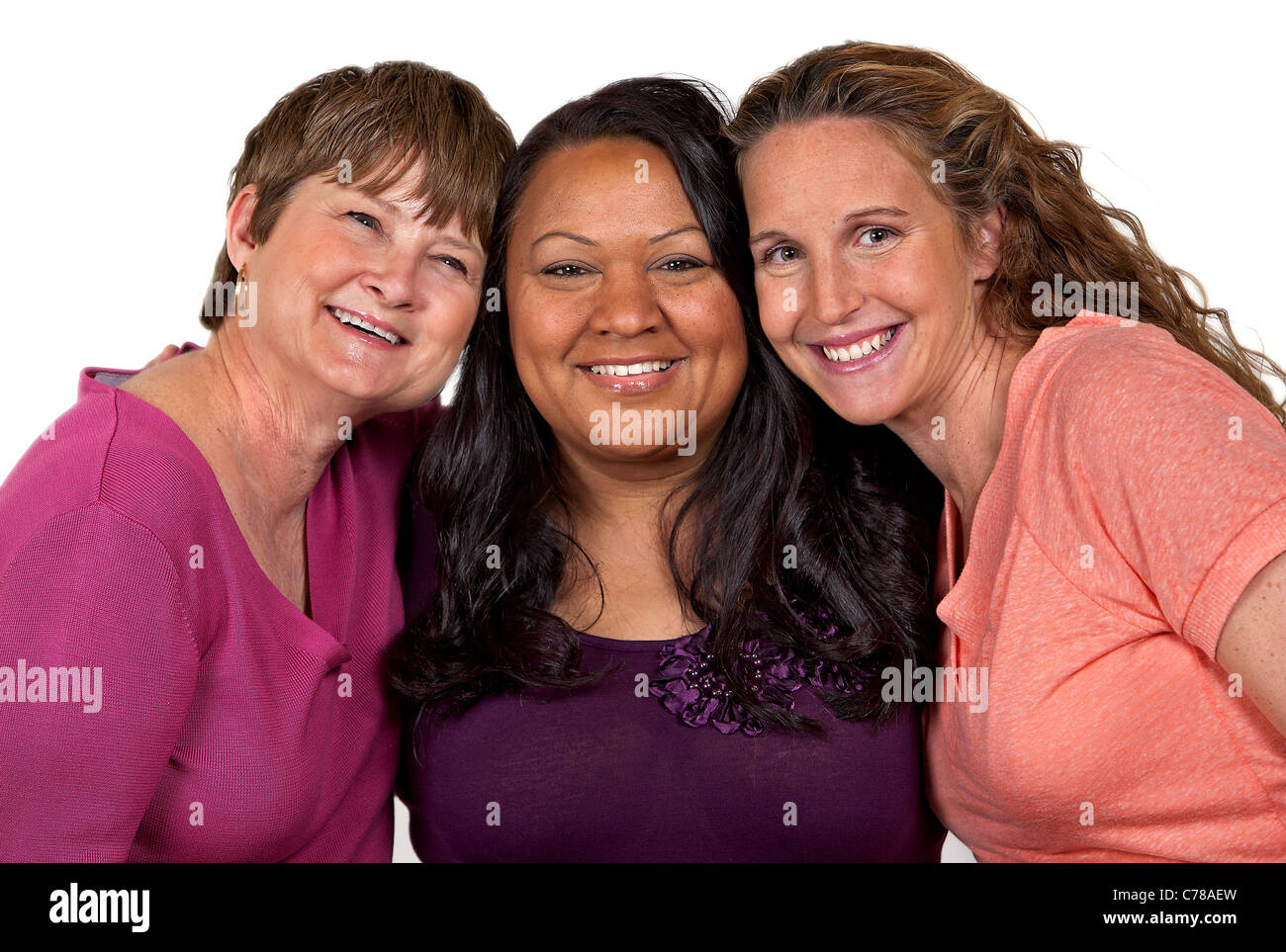 Three ladies with different ethnic and age backgrounds Stock Photo - Alamy