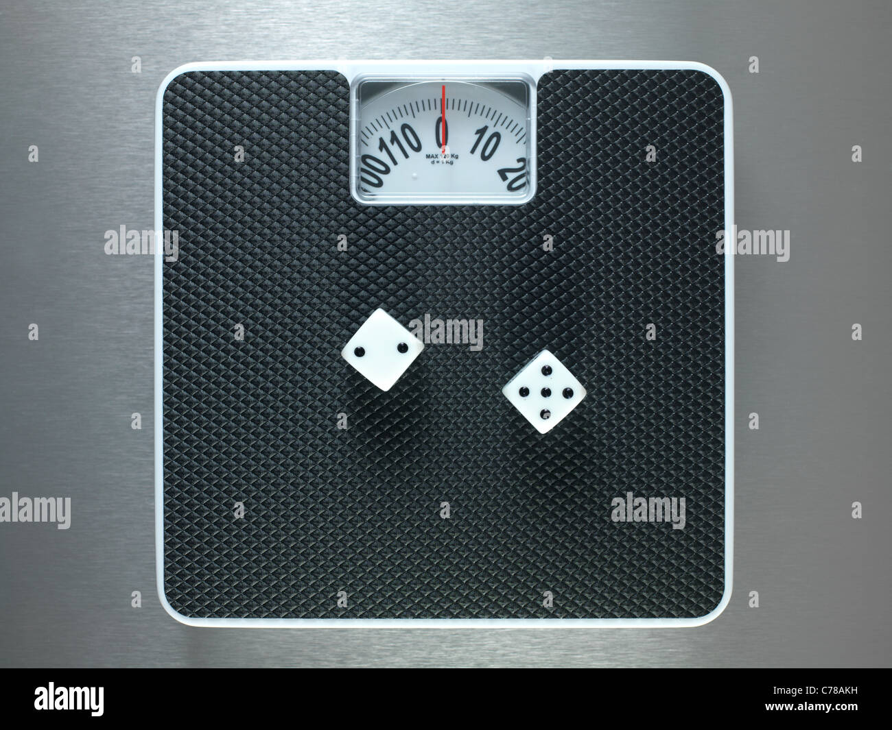 Bathroom scales isolated against a metallic background Stock Photo - Alamy