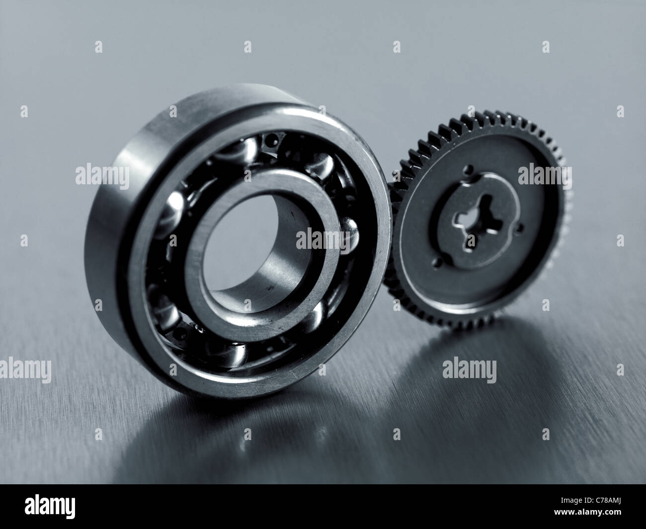 Industrial components isolated against a silver background Stock Photo ...