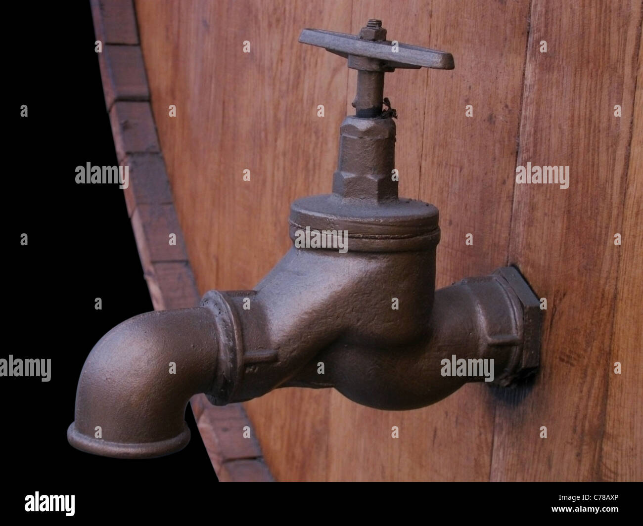 big tap in a wine barrel Stock Photo - Alamy