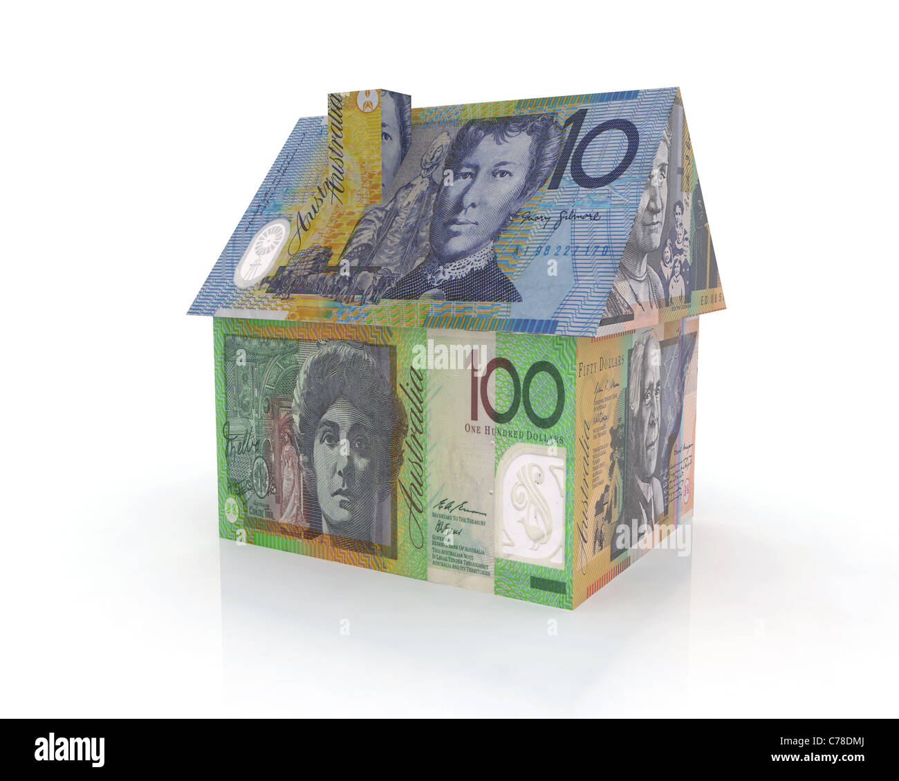 australian home with banknotes 3d illustration Stock Photo - Alamy