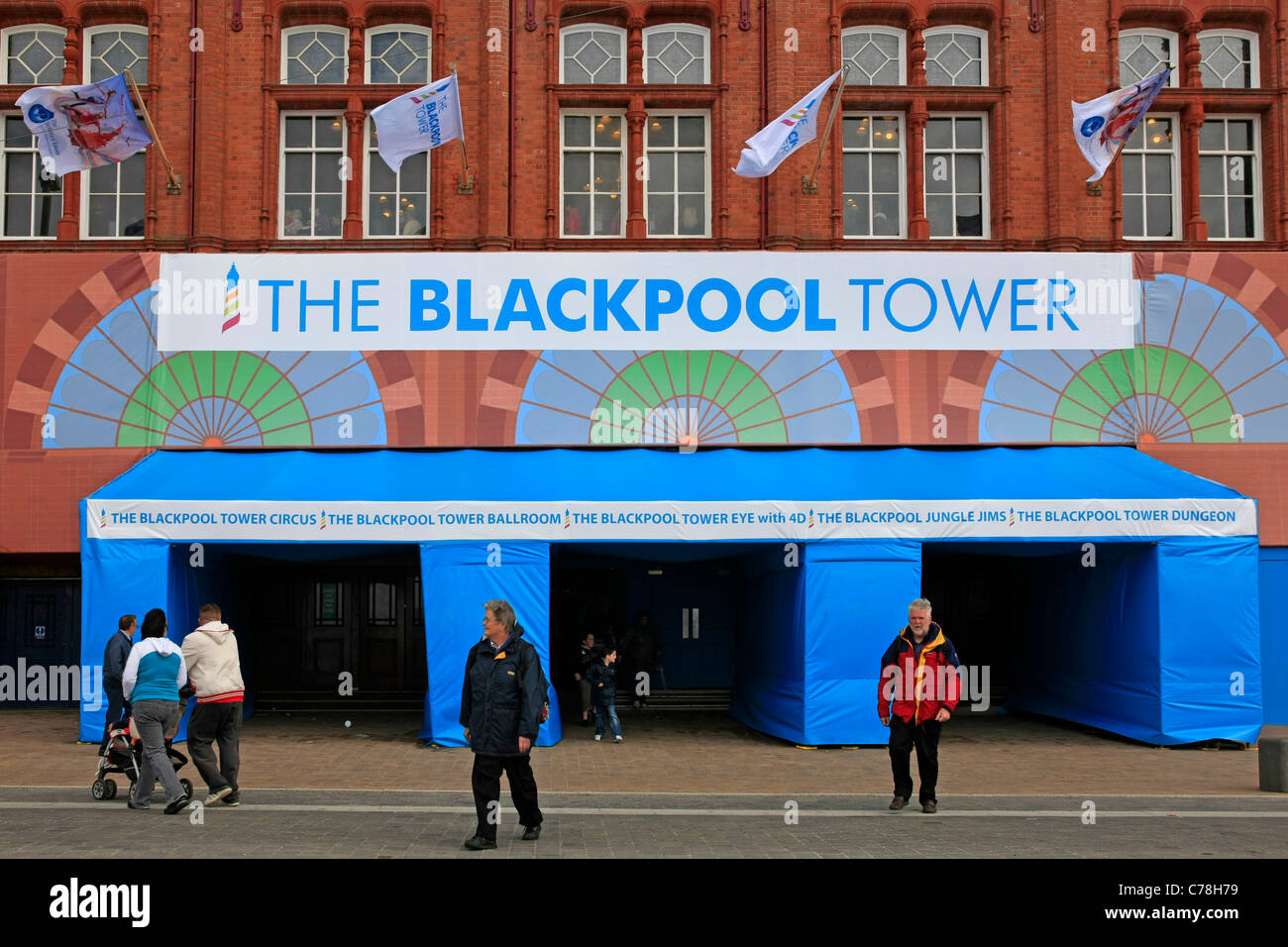 Entrance to the famous Blackpool Tower Lancashire Stock Photo - Alamy