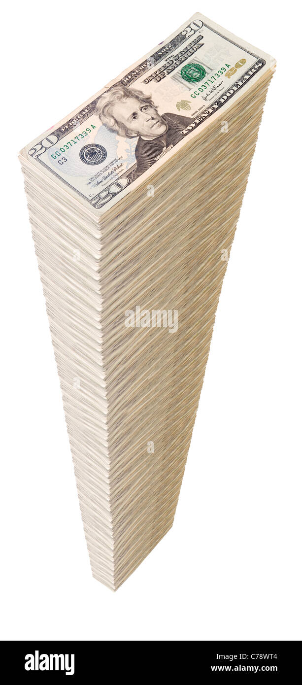 Column of U.S. dollars Stock Photo - Alamy