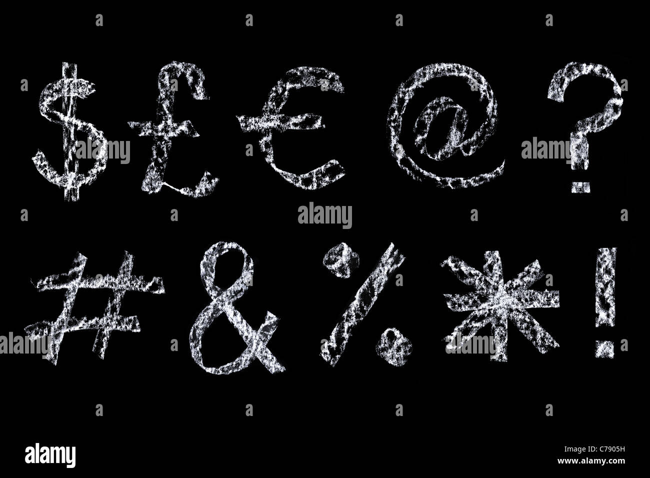 Handwritten symbols drawn on a blackboard, cleaned up during editing ...