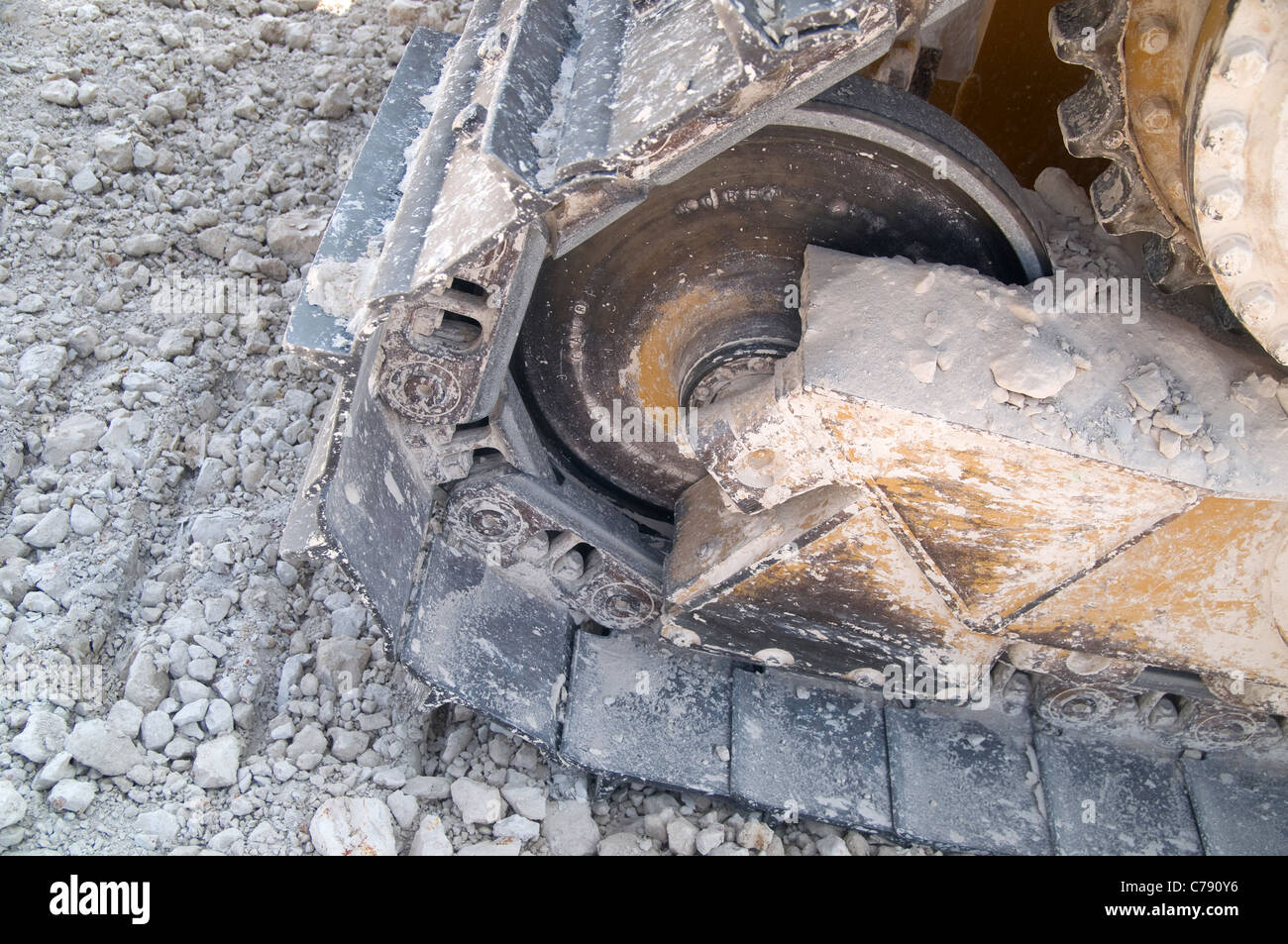 loading machine produces crushed stone for a career Stock Photo - Alamy