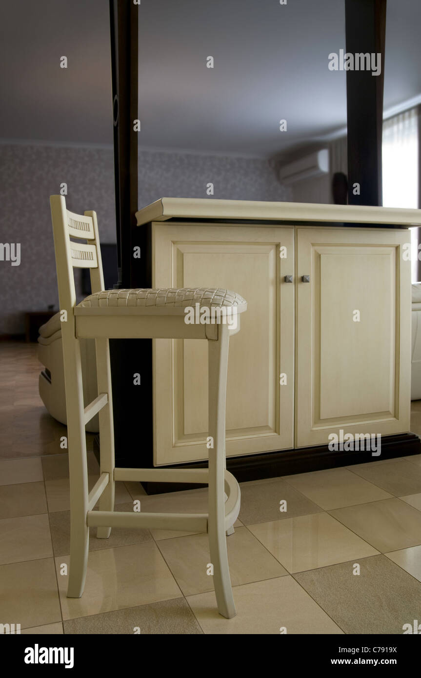 interior kitchen with a chair Stock Photo - Alamy