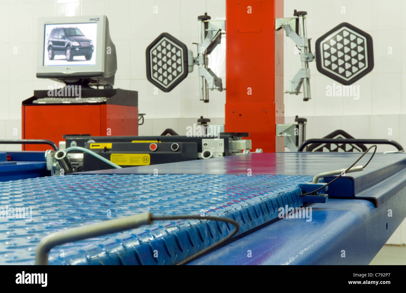 mechanism for measuring the characteristics of cars Stock Photo - Alamy