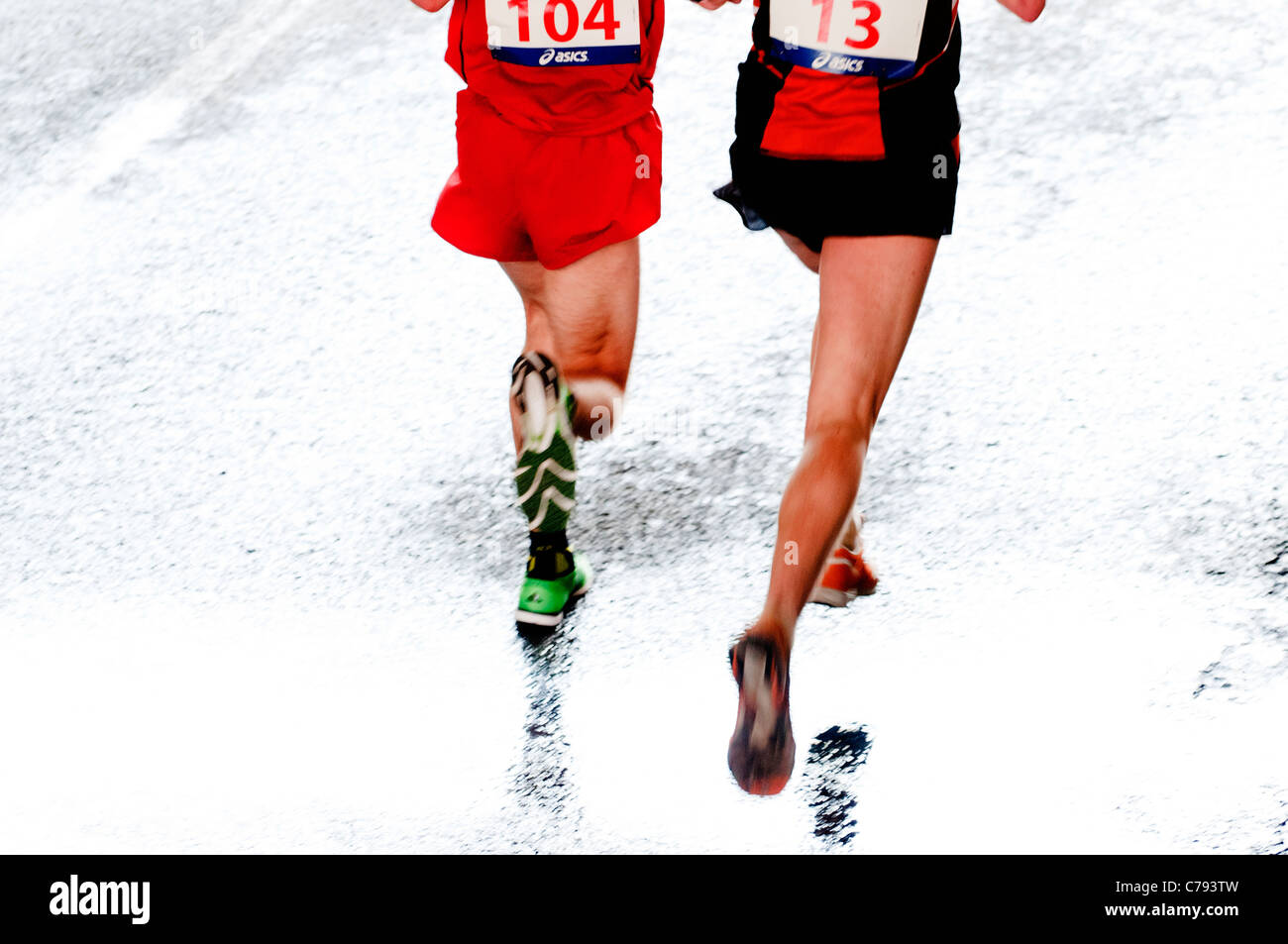 two runners in a marathon Stock Photo - Alamy