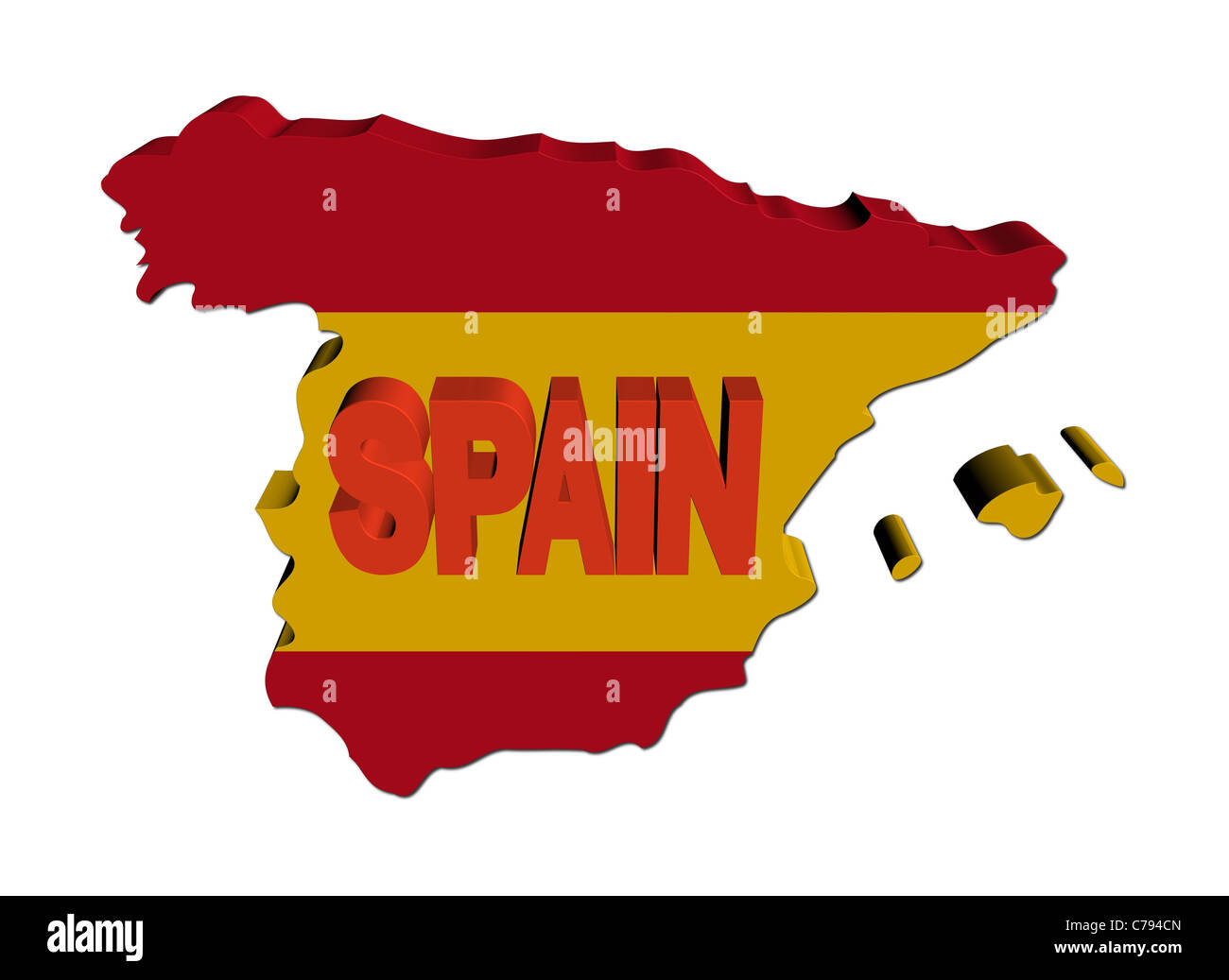 Spain map flag with text illustration Stock Photo - Alamy