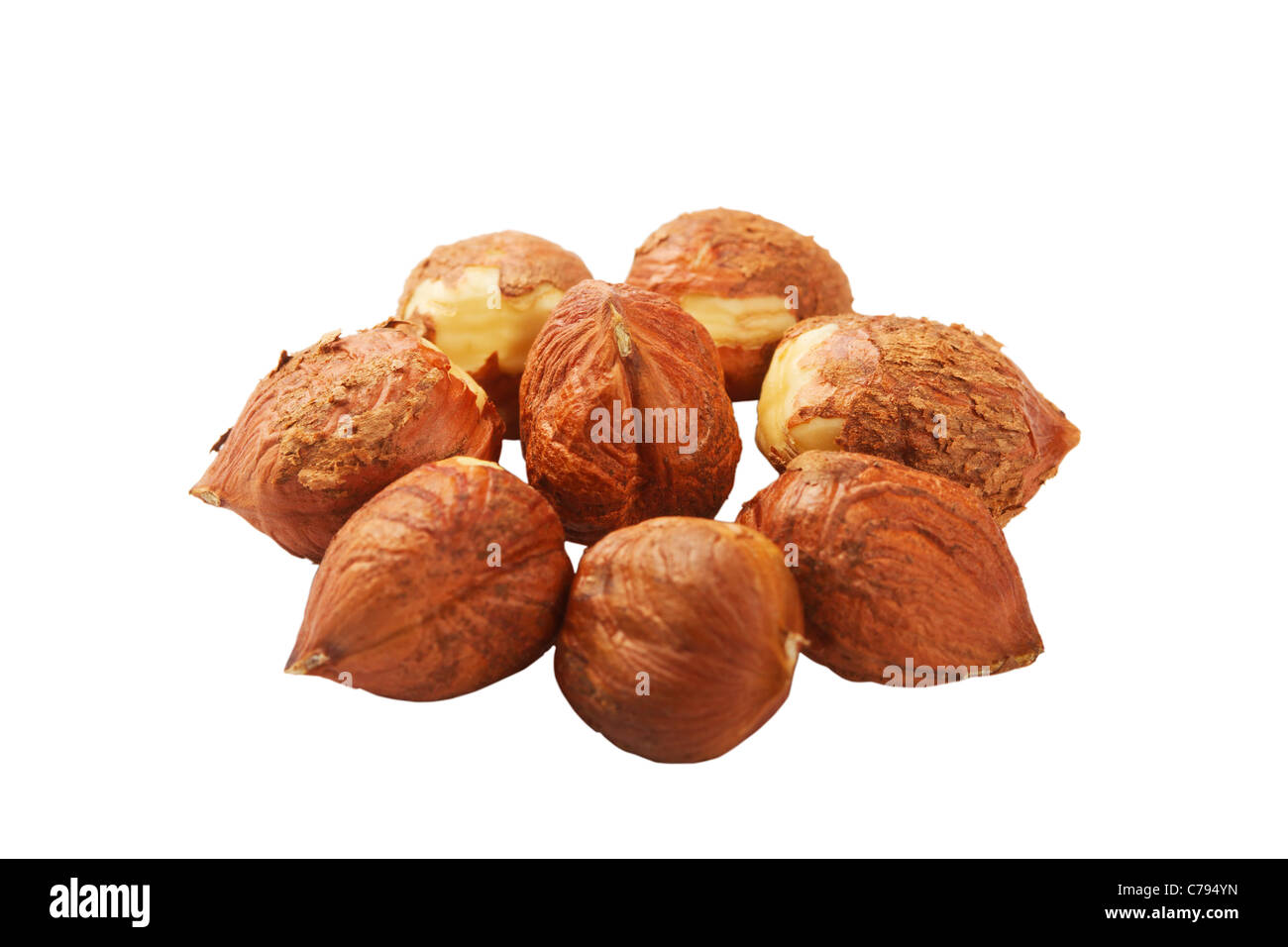 Wood nuts isolated on a white background Stock Photo - Alamy