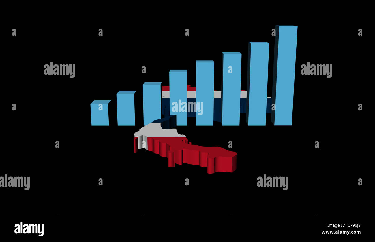 graph on Thailand map flag illustration Stock Photo - Alamy