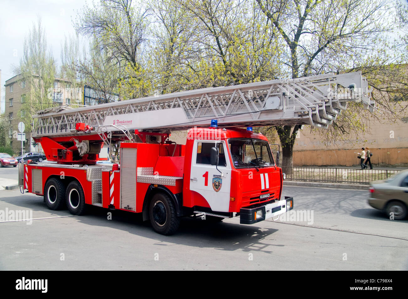 Russian firetruck, Ukraine Donetsk Stock Photo - Alamy