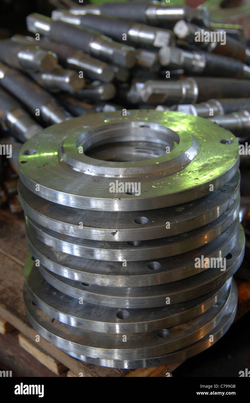 set of iron parts in the machine-building plant Stock Photo - Alamy
