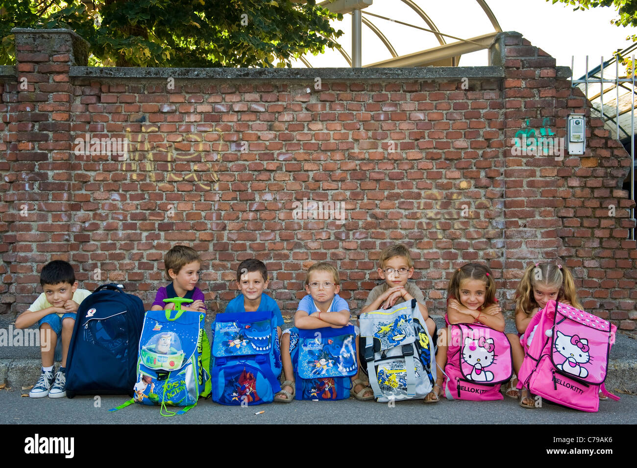 First day of school, Ossona, Lombardy, Italy Stock Photo - Alamy