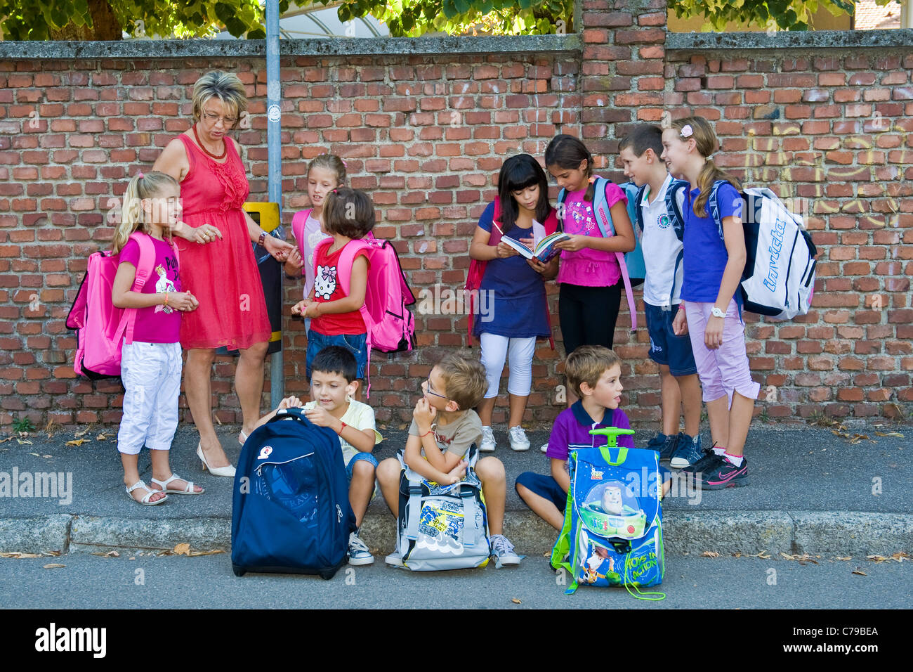 First day of school, Ossona, Lombardy, Italy Stock Photo - Alamy